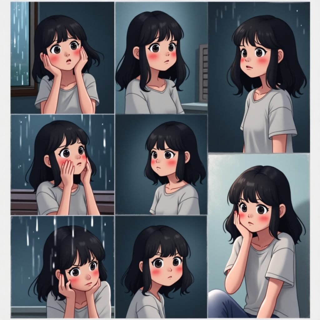 Emotional Animated Sad Girl DP