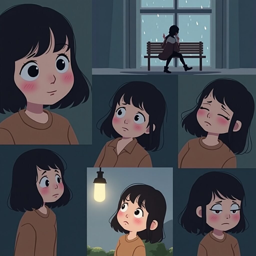 Emotional Animated Sad Girl DP