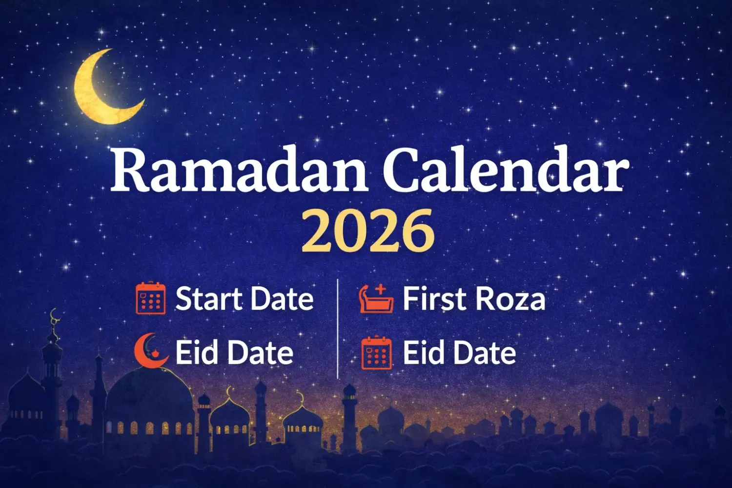 Ramadan Calendar| Ramadan Dates, Start Date, First Roza 2026